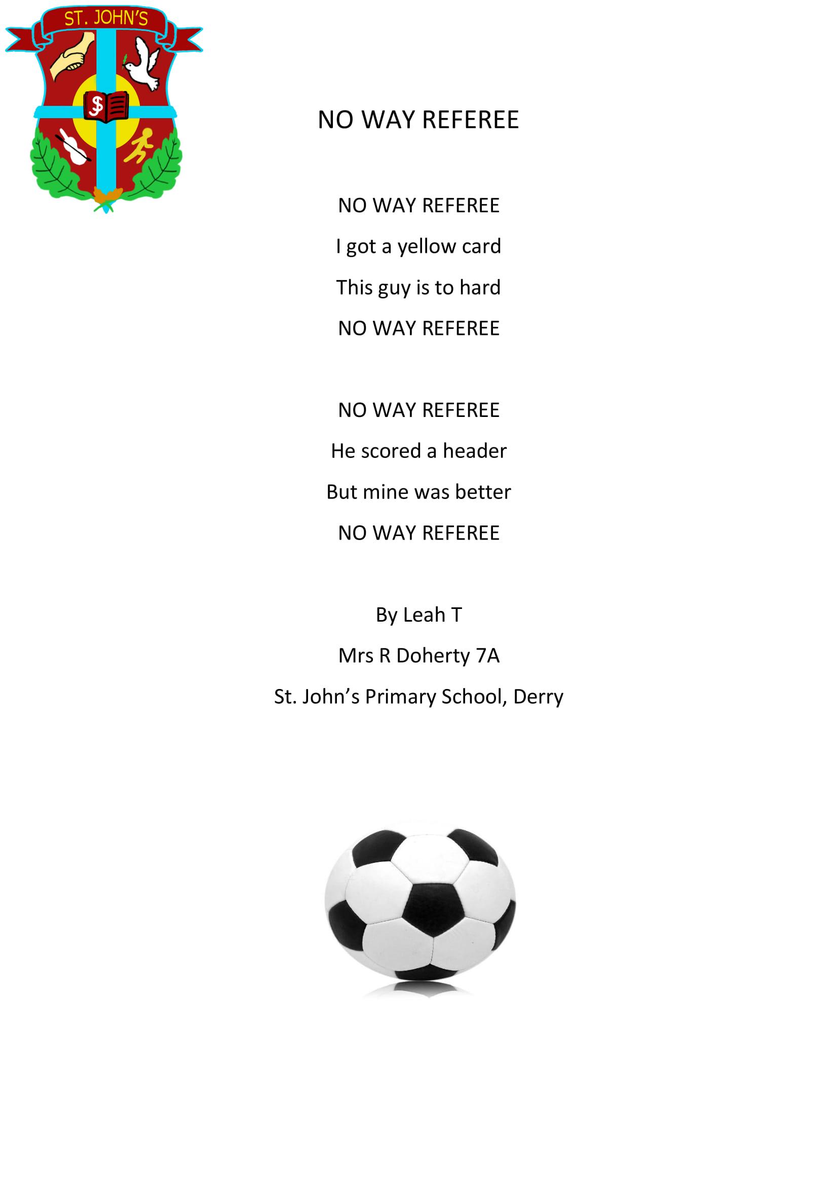 Some fabulous football poetry from Year 7A
